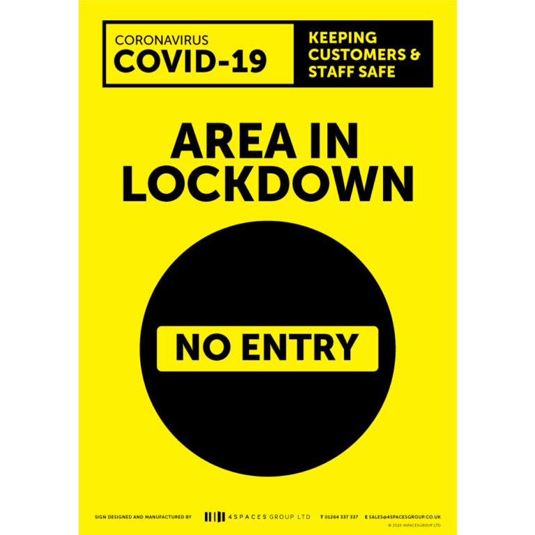 Area in Lockdown – Covid-19 Sign – Best Wayfinding